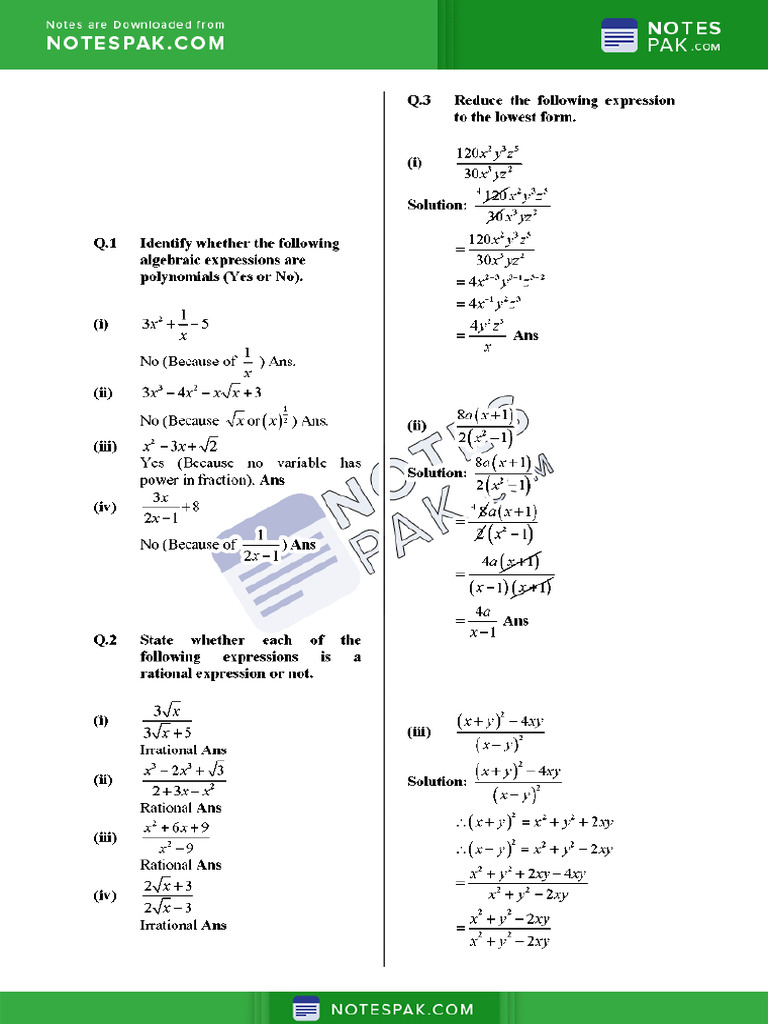 9th Math, CH 4, Ex 4.1 | PDF