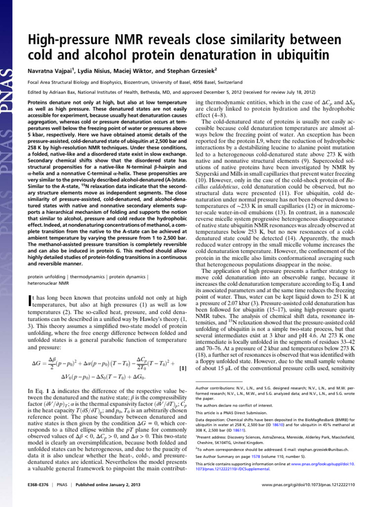 PNAS-2013-Vajpai-E368-76 SI | PDF | Alpha Helix | Protein Folding