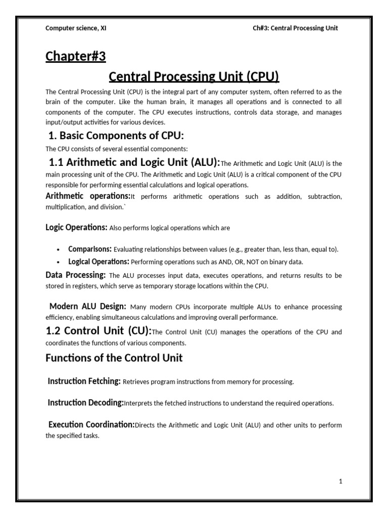 UNIT 3 notes | PDF | Central Processing Unit | Cpu Cache