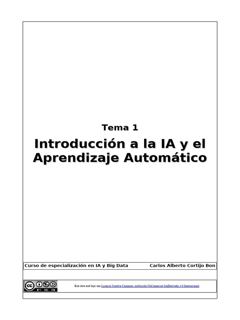 Introducción al Aprendizaje Automático | PDF | Inteligencia artificial ...