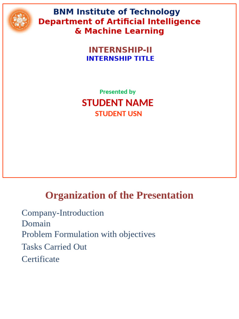 Internship-II PPT Template | PDF