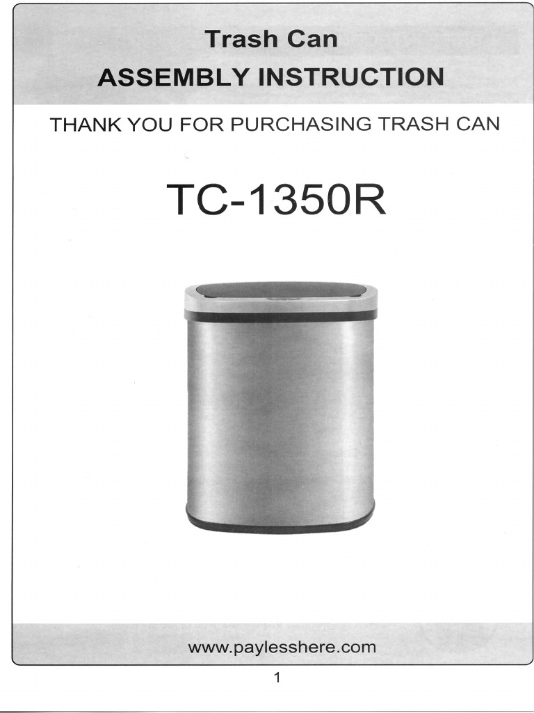 TC-1350R Trash Can - Assembly Instruction | PDF