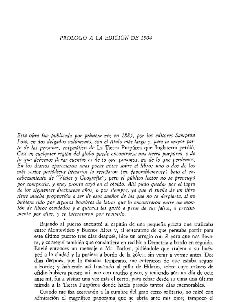 Hudson, G. E. - Fragmento Cap 28 de La Tierra Purpúrea (1885 | PDF | Moralidad