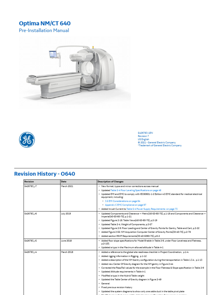 5426783-1EN Rev 7 - GE - NM - CT - OPTIMA - 640 | PDF