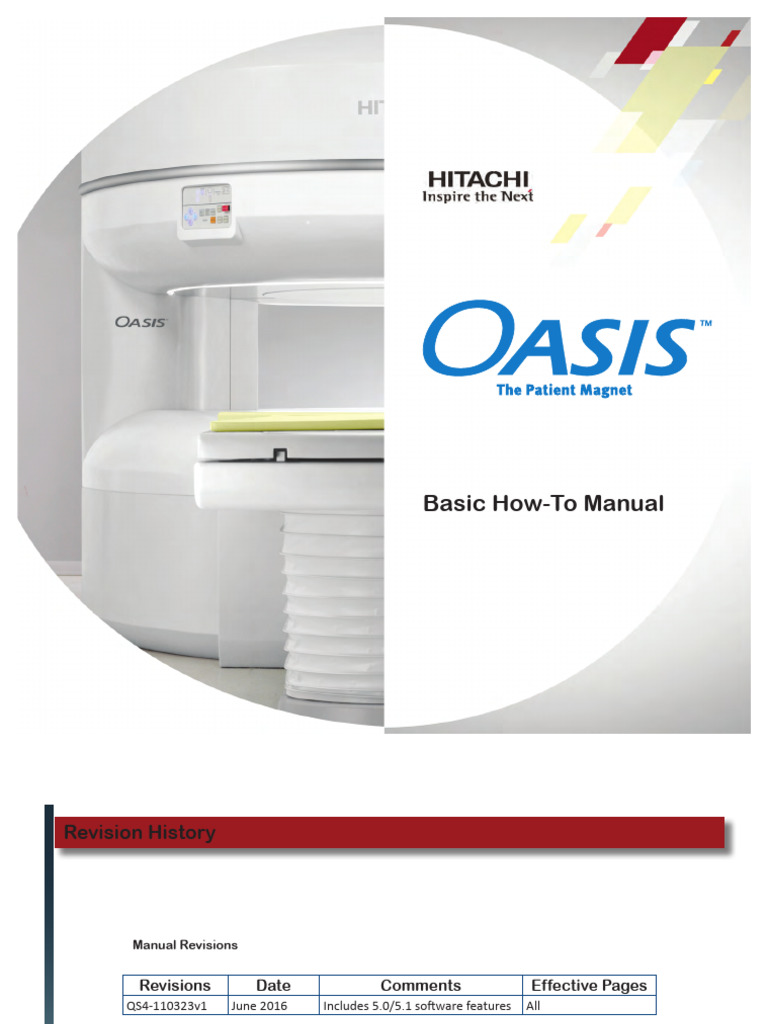5.0 Oasis Basic How-To Manual - Complete | PDF | Medical Imaging ...