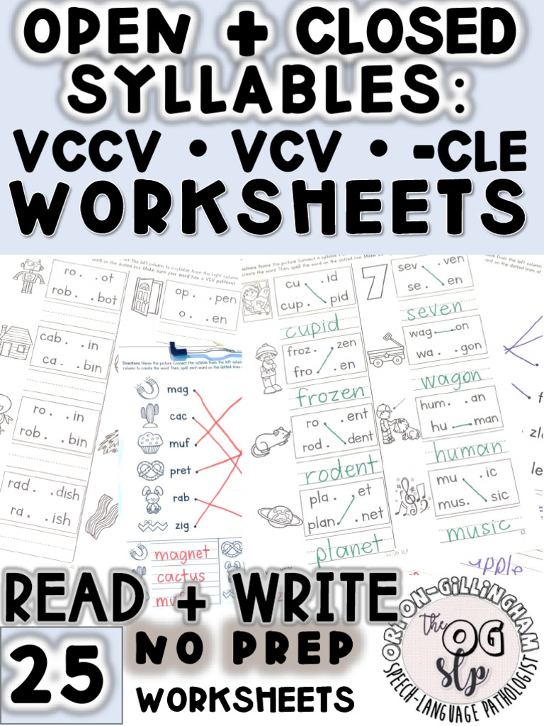 VCCV Syllable Worksheets for Kids | PDF | Phonetics | Linguistics