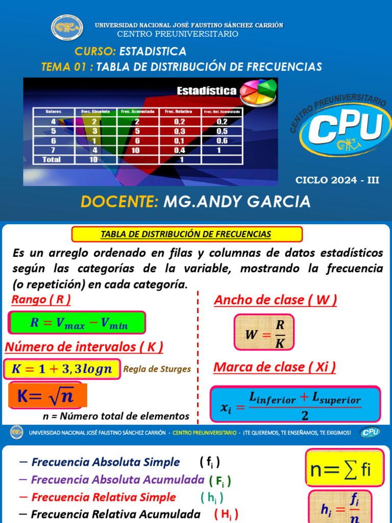 Tema 1 - Tabla de Distribucion de Frecuencias - 2024 - Iii | PDF