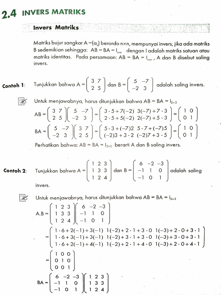 Matriks.. 4. Invers Matriks | PDF
