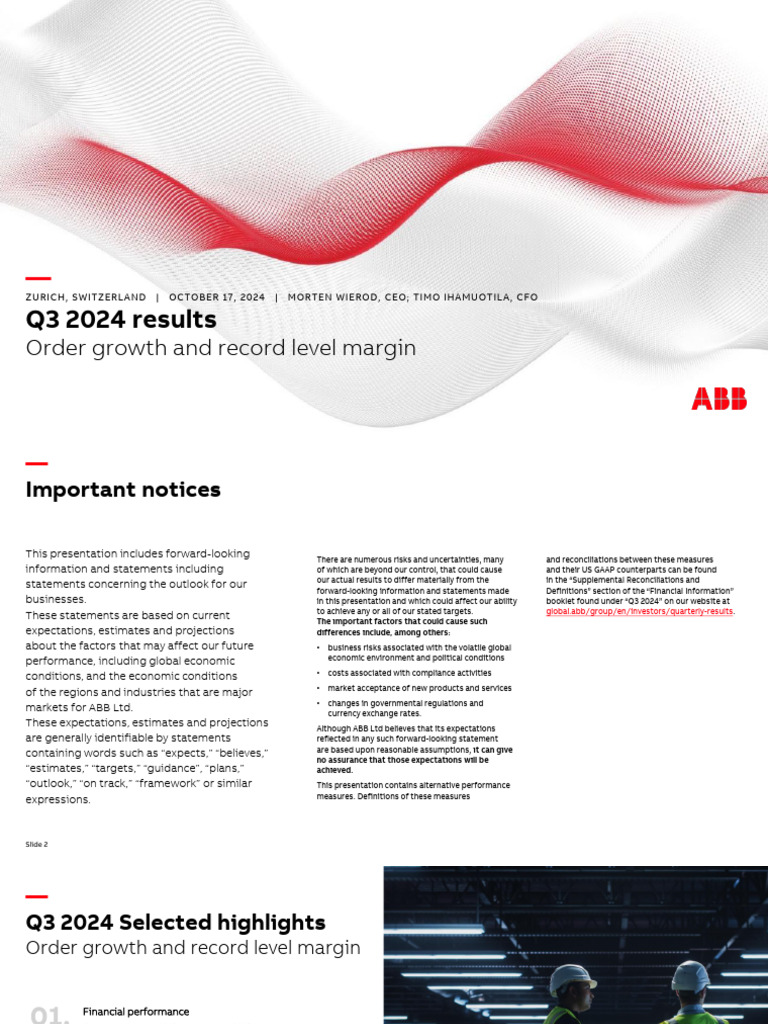 ABB Q3 2024 Group Presentation | PDF | Automation | Data Center