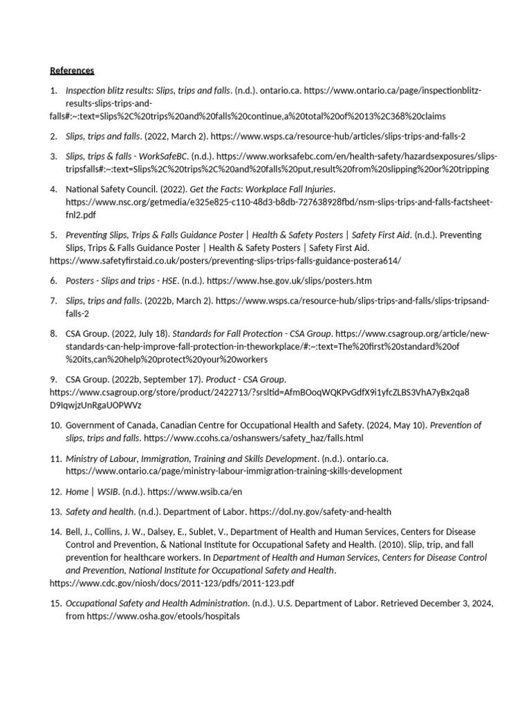 References | PDF | Occupational Safety And Health | Social Programs