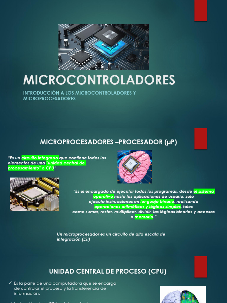 1.1. Microprocesadores I | PDF | Microcontrolador | Unidad Central de procesamiento