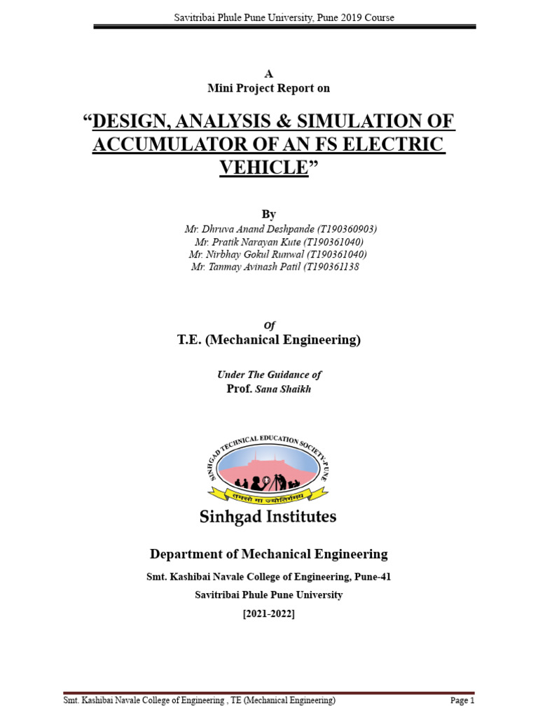 Electric Vehicle Accumulator Design Report | PDF | Plug In Hybrid ...
