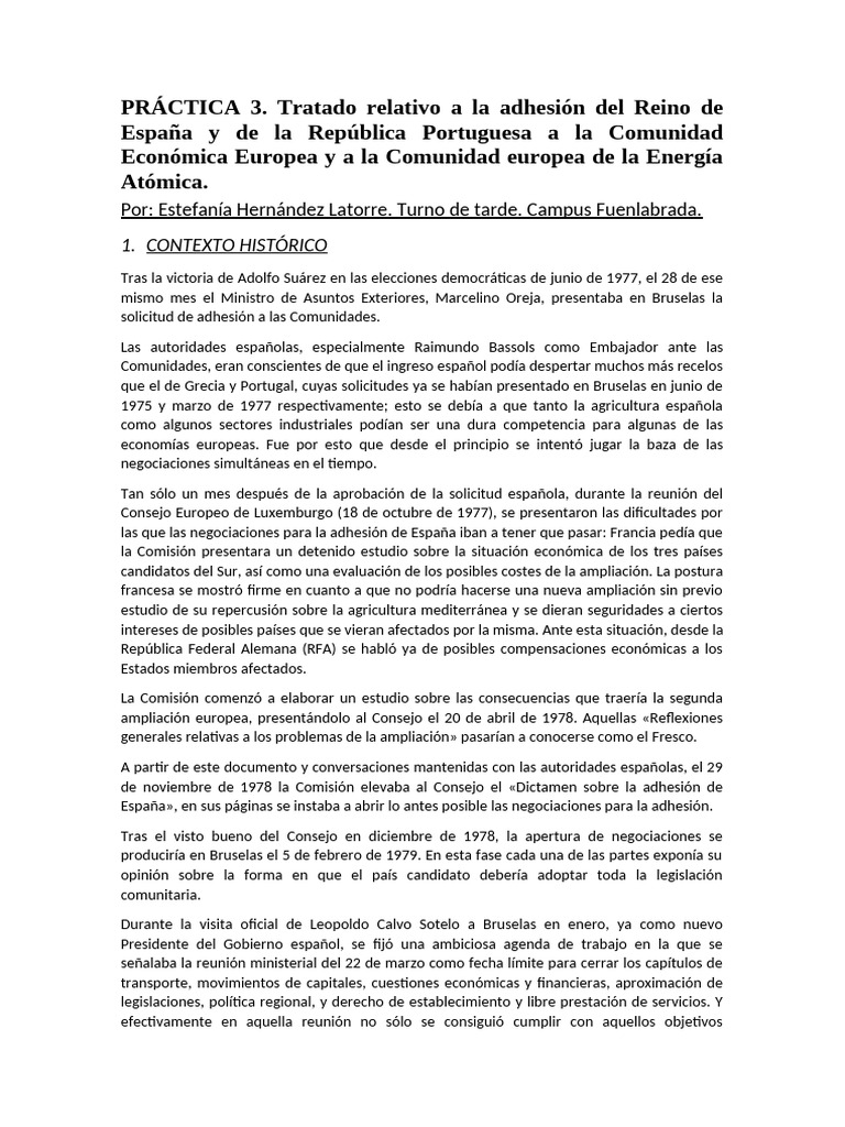 Adhesión de España a la CEE en 1986 | PDF | España | Consejo europeo