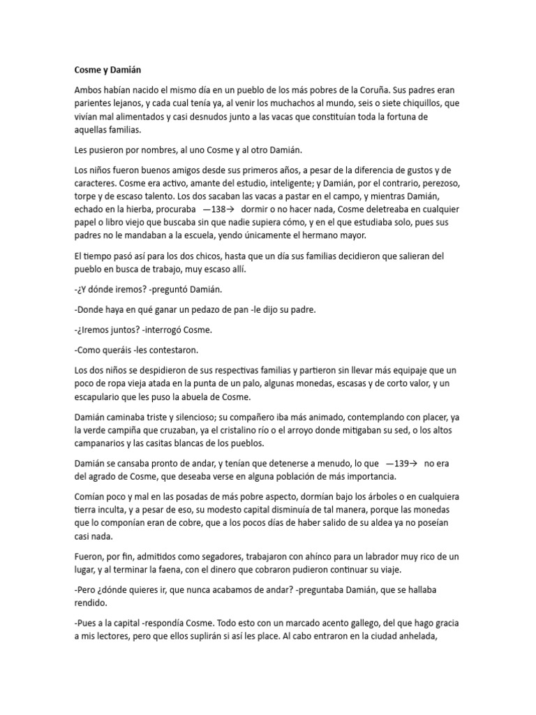 Cosme y Damián: Destinos Opuestos | PDF
