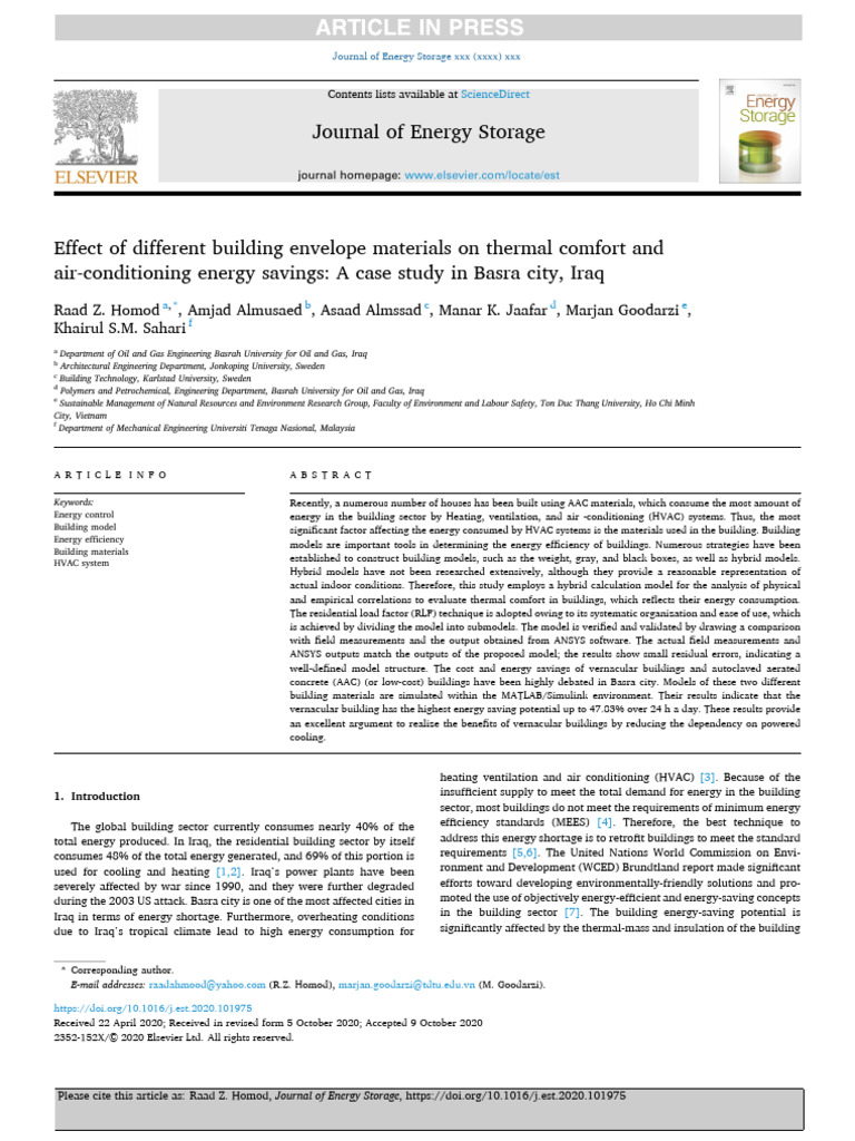Effect of Different Building Envelope Ma-1 | PDF | Efficient Energy Use ...