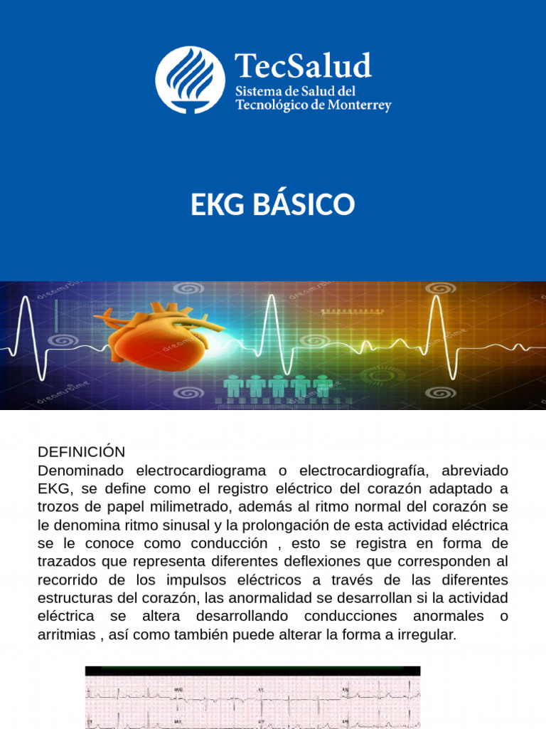 EKG BASICO | PDF | Electrocardiografia | Cardiología