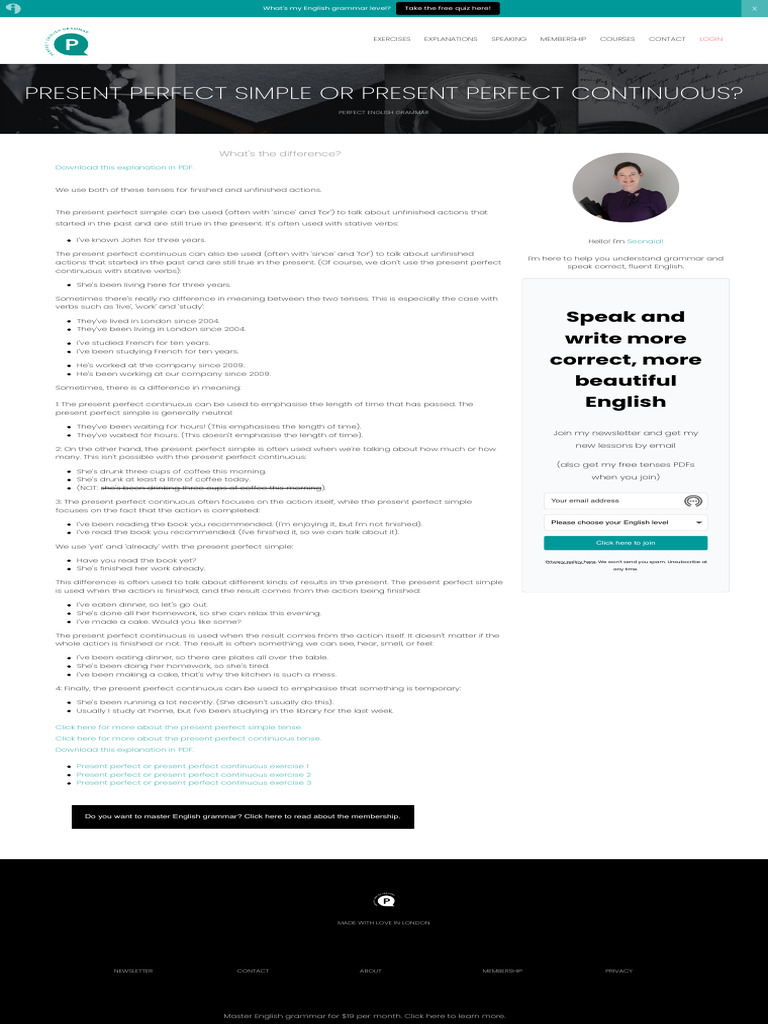 Present Perfect Simple or Present Perfect Continuous Tense? | PDF ...
