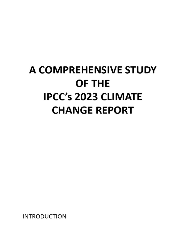 A Comprehensive Study of The IPCC'S 2023 Climate Change Report | PDF ...