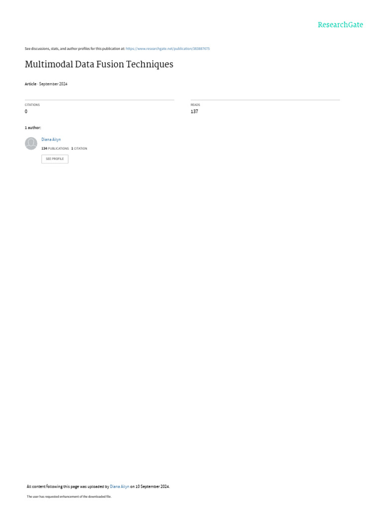 Multimodal Data Fusion Techniques | PDF | Artificial Intelligence | Intelligence (AI) & Semantics