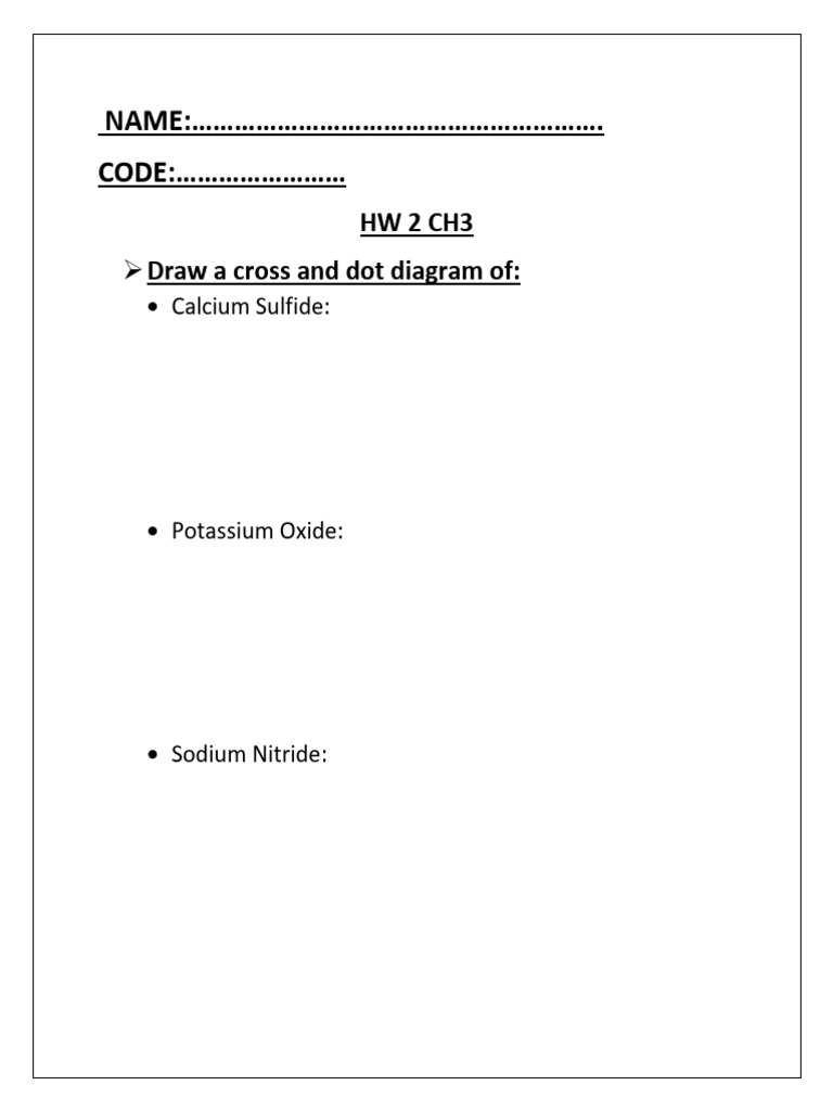 Cross Dot Diagrams HW | PDF