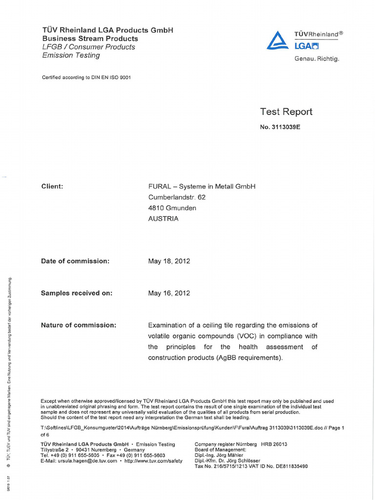 Test Report VOC - Powder Coating | PDF
