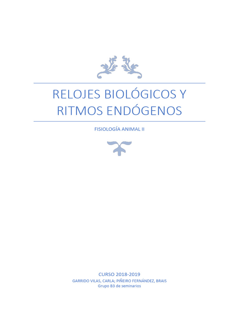 Relojes Biológicos y Ritmos Animales | PDF | Ritmo circadiano | Gene