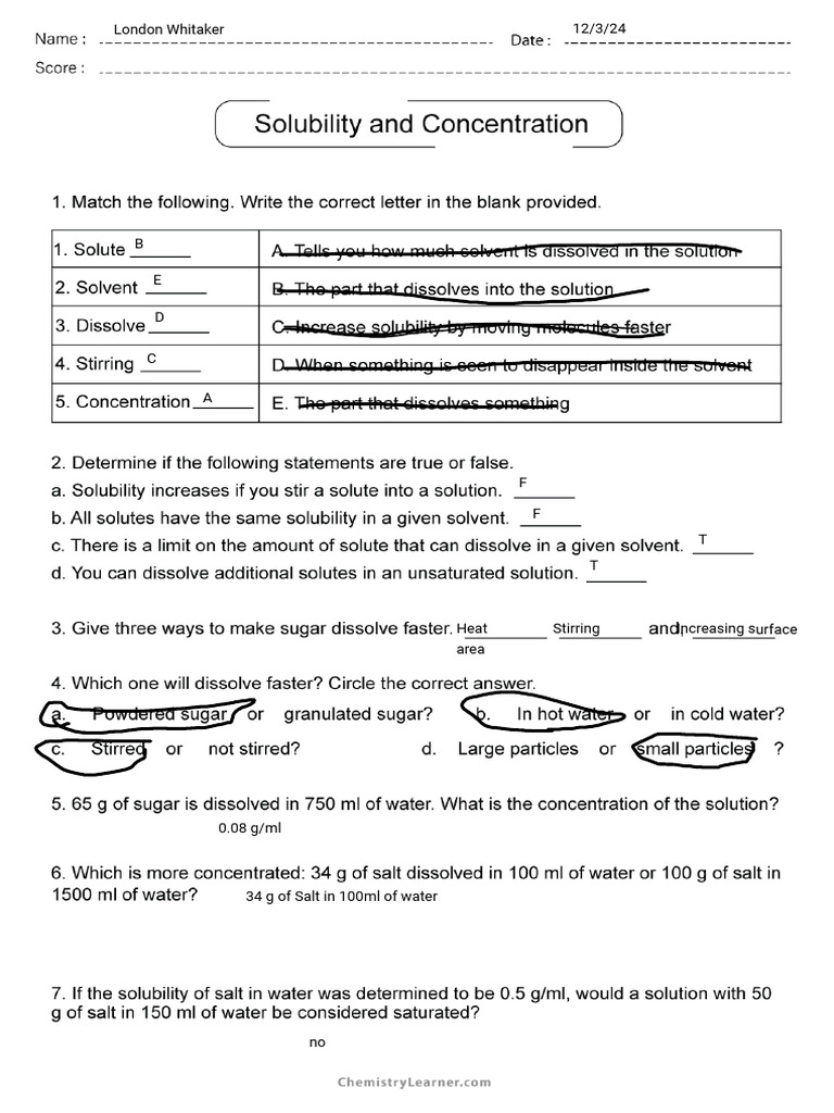 - Solubility-and-Concentration-Worksheet-with-Answer-Key | PDF