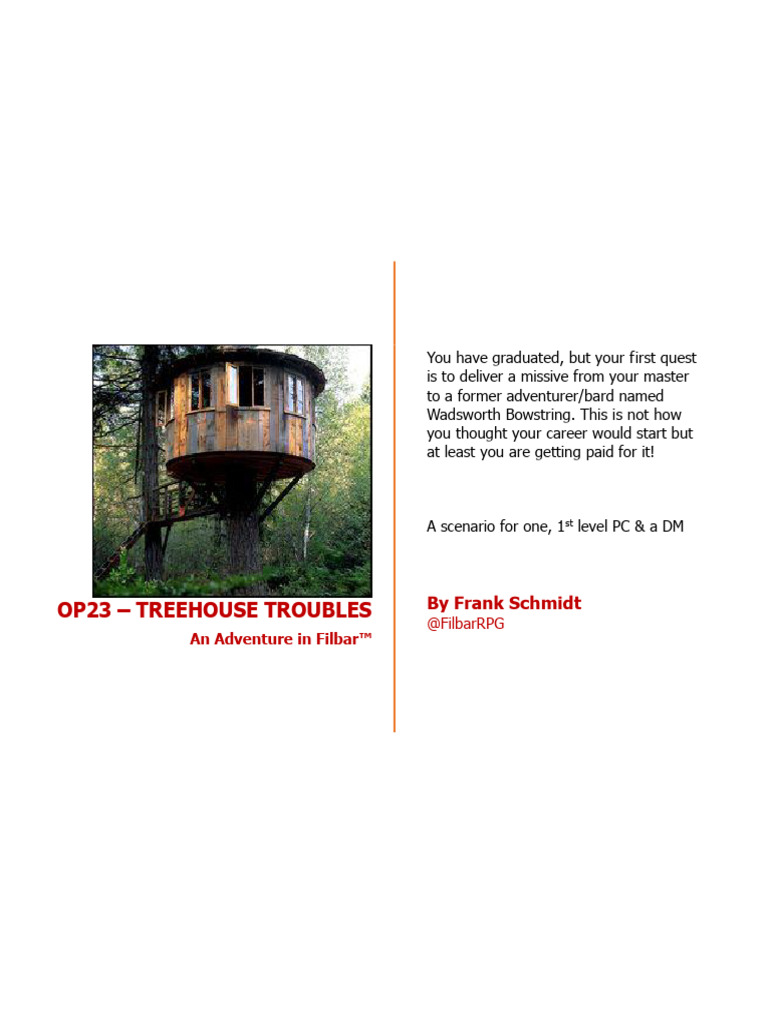 OP23 Treehouse Troubles (Filbar 5e) | PDF