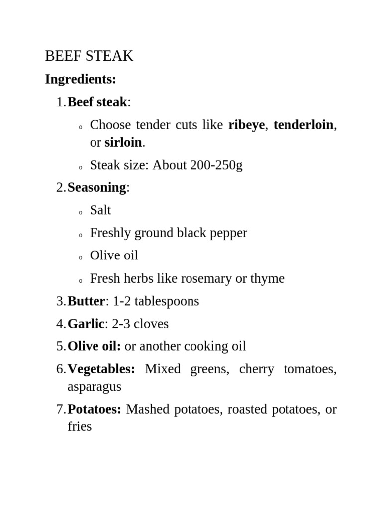 Beef Steak | PDF