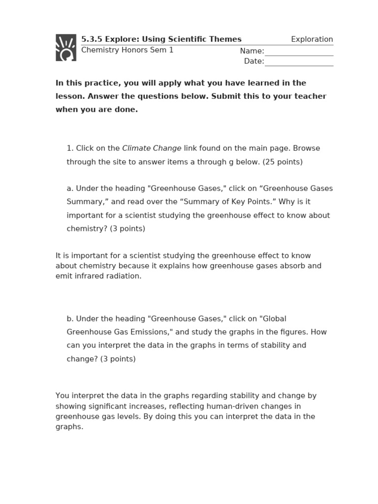 5.3.5 Explore - Using Scientific Themes (Exploration) | PDF | Greenhouse Effect | Oceans