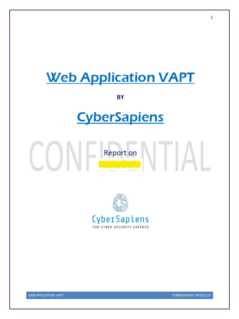 Web Application VAPT Sample Report PDF CyberSapiens | PDF ...