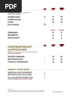 Starbucks Espresso Menu & Prices | PDF
