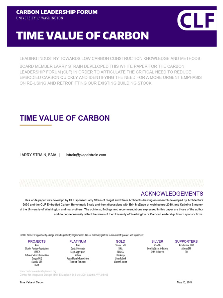 CLF Time Value of Carbon | PDF | Efficient Energy Use | Climate Change