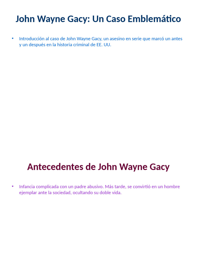 Presentacion John Wayne Gacy Colores | PDF