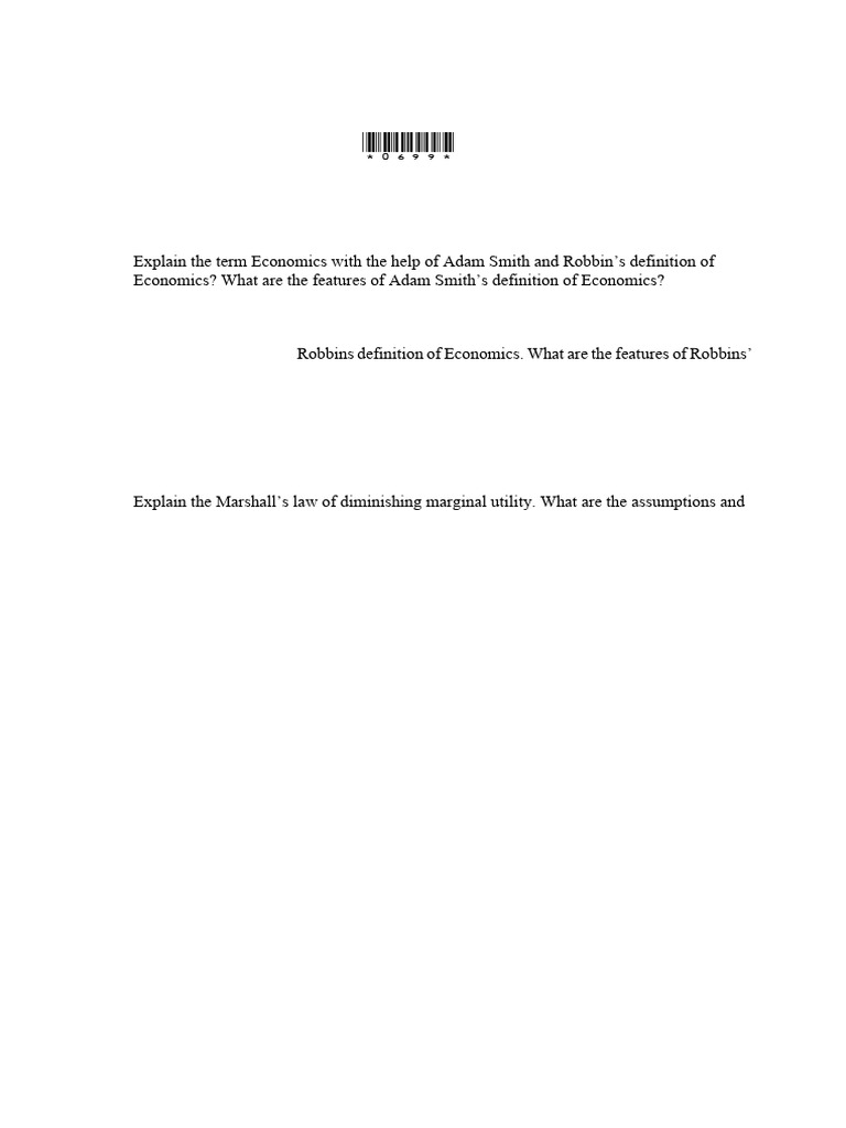 10095 - Year - B.A.LL.B. (5 Years Course) CBCS Pattern Semester-I Subject - UL51C03 - Economics ...