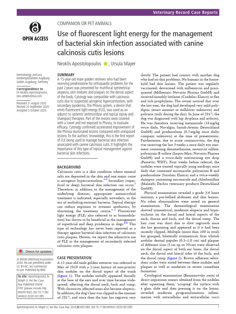 Use of Fluorescent Light Energy For The Management Bacterial Skin ...