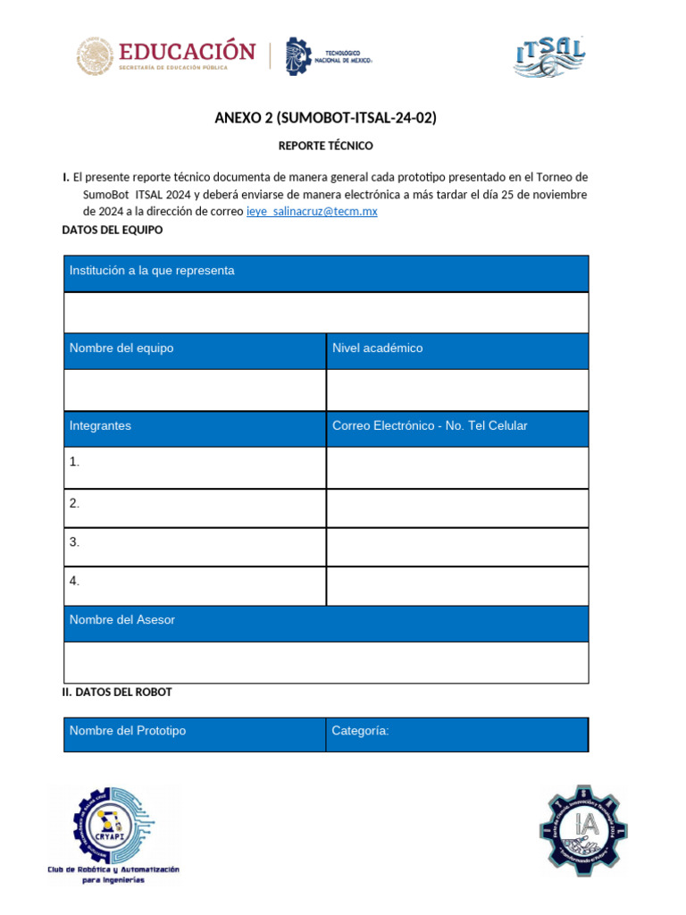 Convocatoria Sumobot Itsal 2024 - Web | PDF | Electrónica | Robot