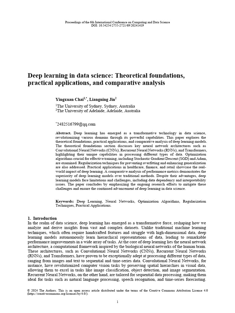 Deep Learning in Data Science Theoretical Foundati | PDF | Artificial ...
