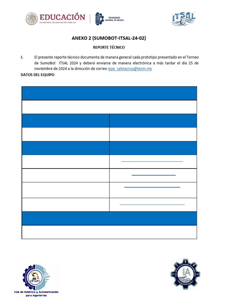 Convocatoria Sumobot Itsal 2024 | PDF | Arduino | Programación de ...