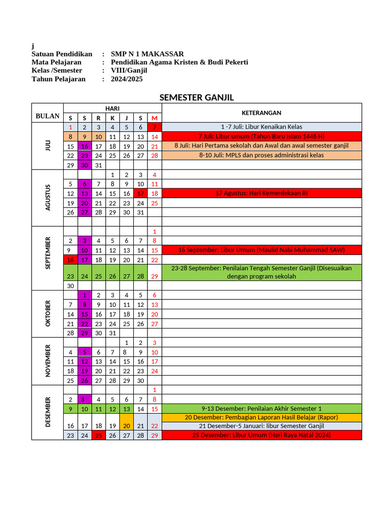 Kalender Pendidikan | PDF