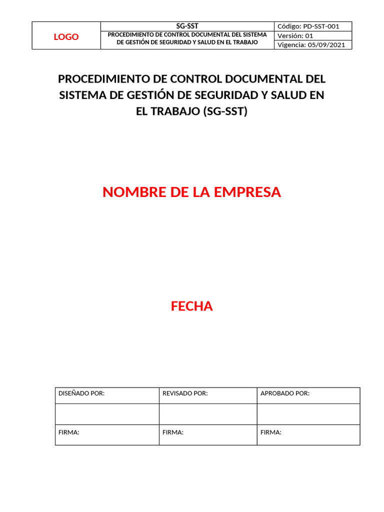 PD-SST-001 CONTROL DOCUMENTAL | PDF | Business | Sistema de manejo de calidad