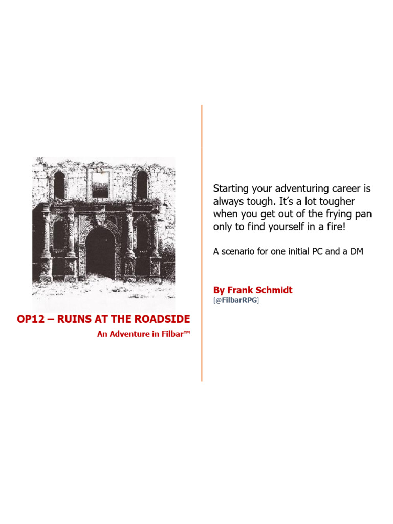 OP12 Ruins at The Roadside (Filbar 5e) | PDF