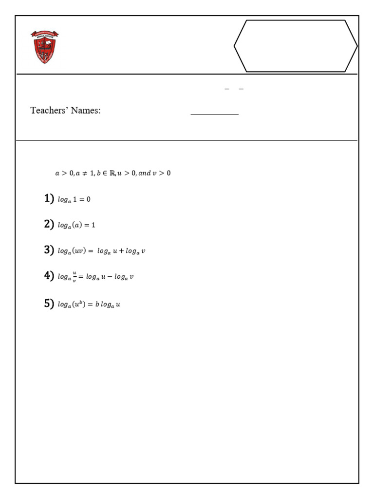 W10#4 Logarithmic Equations | PDF | Mathematics | Mathematical Objects
