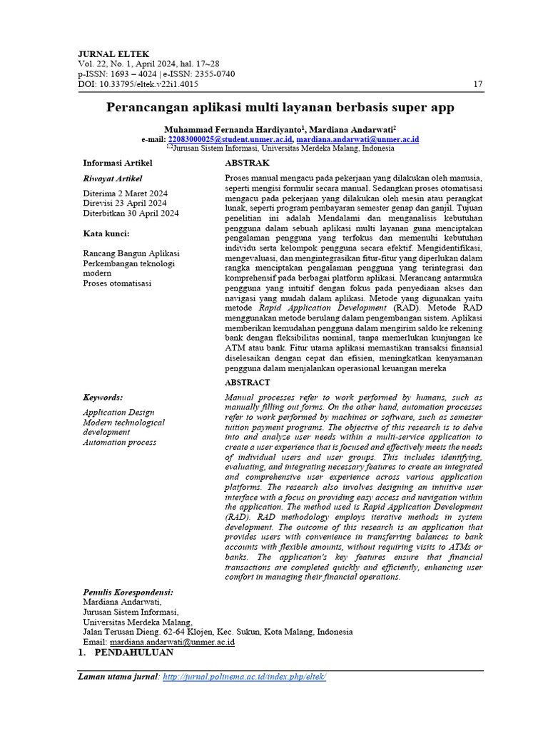 Perancangan Aplikasi Multi Layanan Berbasis Super | PDF