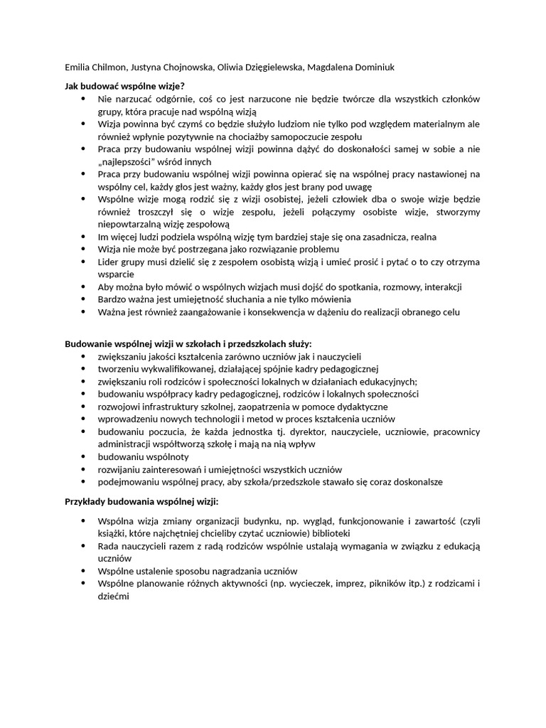 Jak Budować Wspólne Wizje | PDF