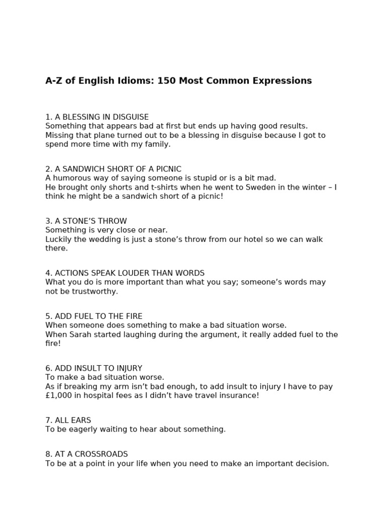 Common Idioms | PDF