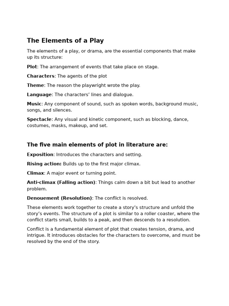 Elements of A Play | PDF