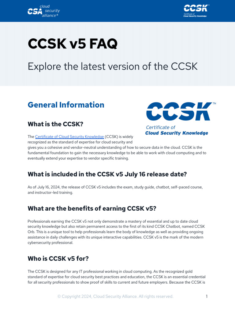 CCSK FAQ | PDF | Computer Security | Security
