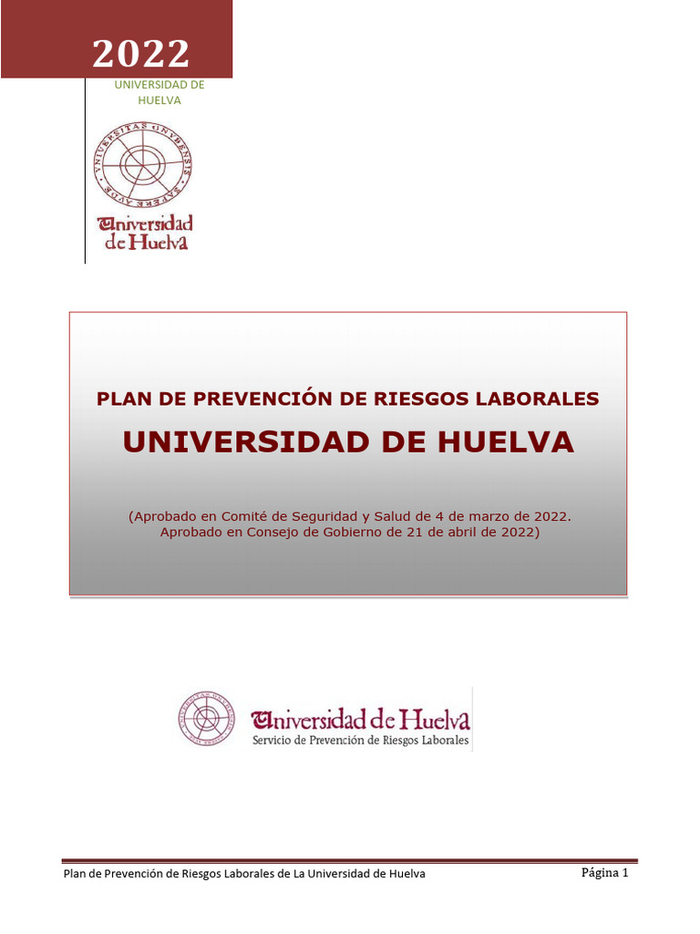 Plan de Prevención de Riesgos Laborales UHU. Definitivo - 4 | PDF | La seguridad informática ...