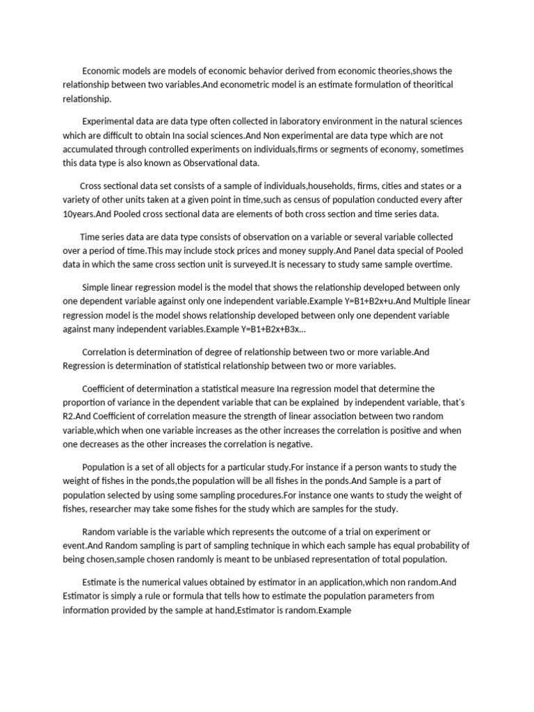 Econometric 1 Pdf Estimator Ordinary Least Squares